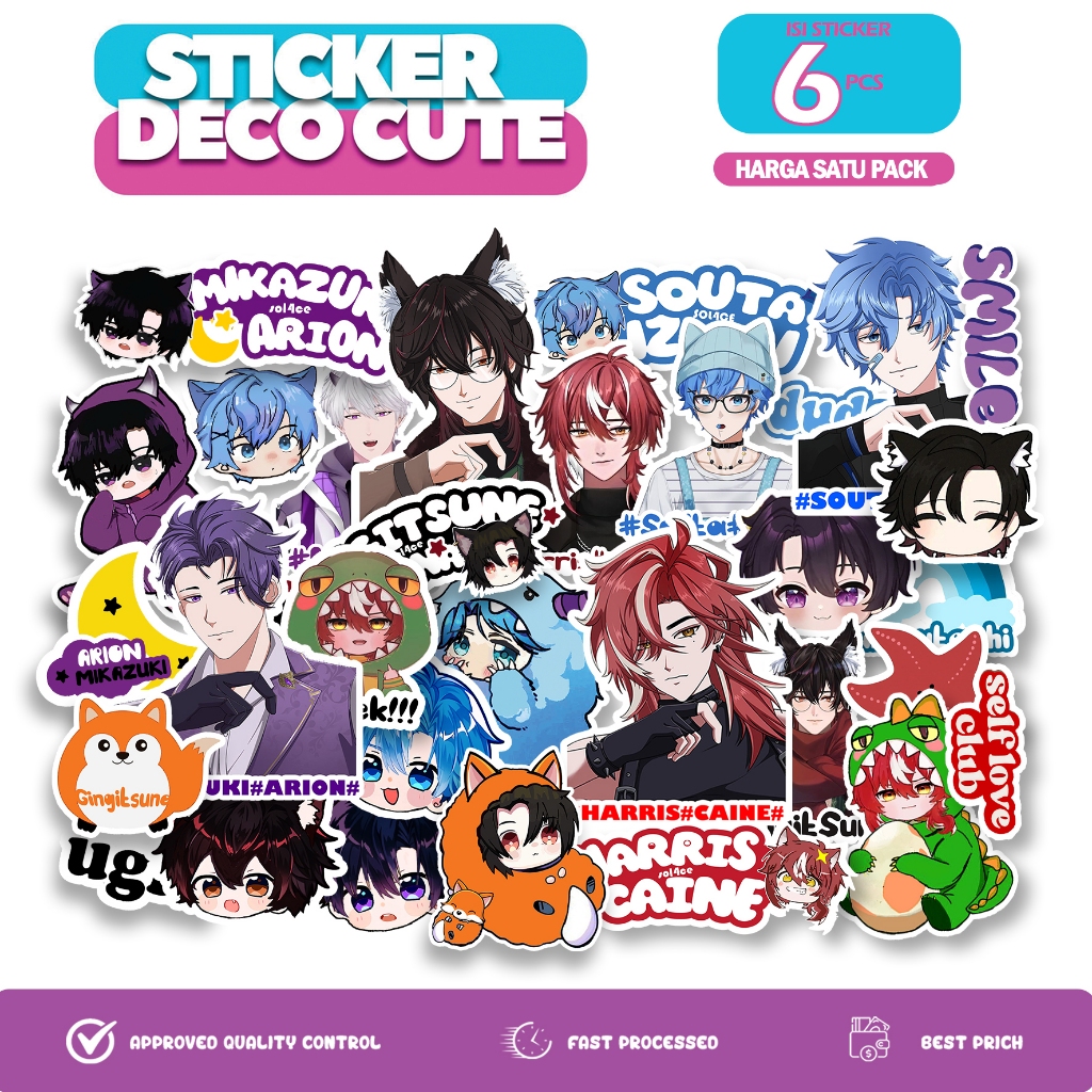 Jual OZM1 - STICKER VTUBER HARRIS SOUTA GINGITSUNE ARION - STIKER DIY ...