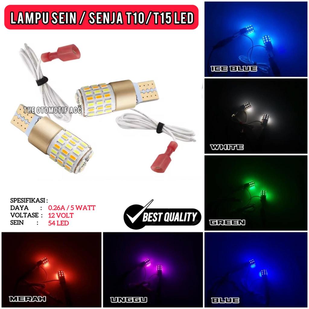 Jual Lampu Sein + Senja 54 Led T10 2 Mode Senja Kuning Led Bohlam Super ...