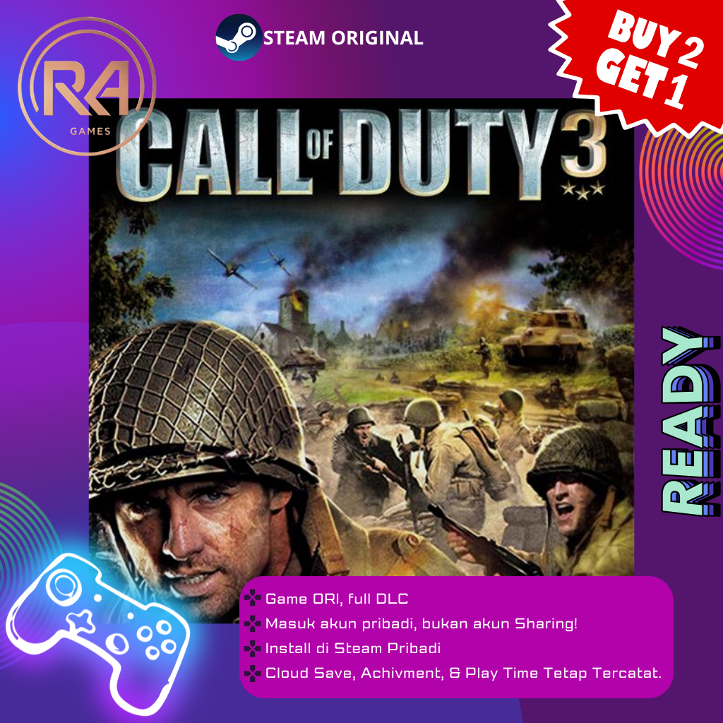 Jual call of duty 3 game pc original stim masuk library pribadi bisa ...