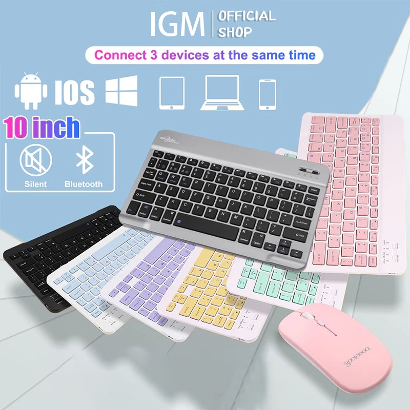 Jual 10inch Bluetooth Wireless Keyboard/Mouse Portable Ultrathin ...