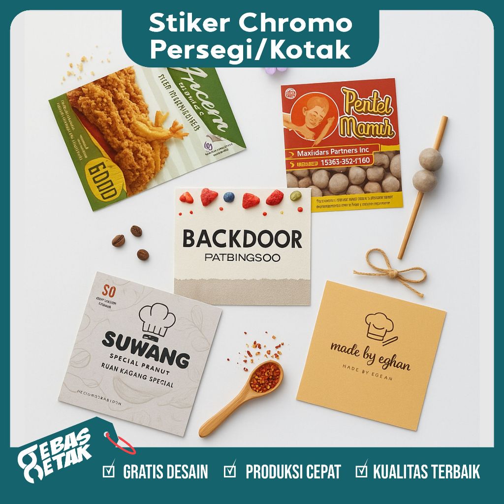 Jual CETAK STIKER KEMASAN PERSEGI PRINT STICKER LABEL KOTAK PRODUK ...
