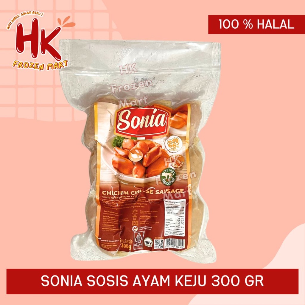Jual Sonia Sosis Ayam Keju 300gr | chicken sausage cheese lumer elprimo ...