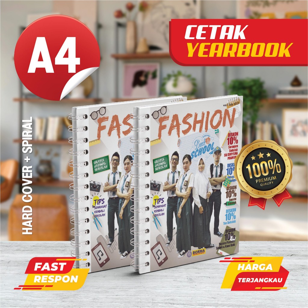 Jual A4 Spiral - Jasa Cetak buku Tahunan Sekolah /Yearbook SD SMP SMA ...
