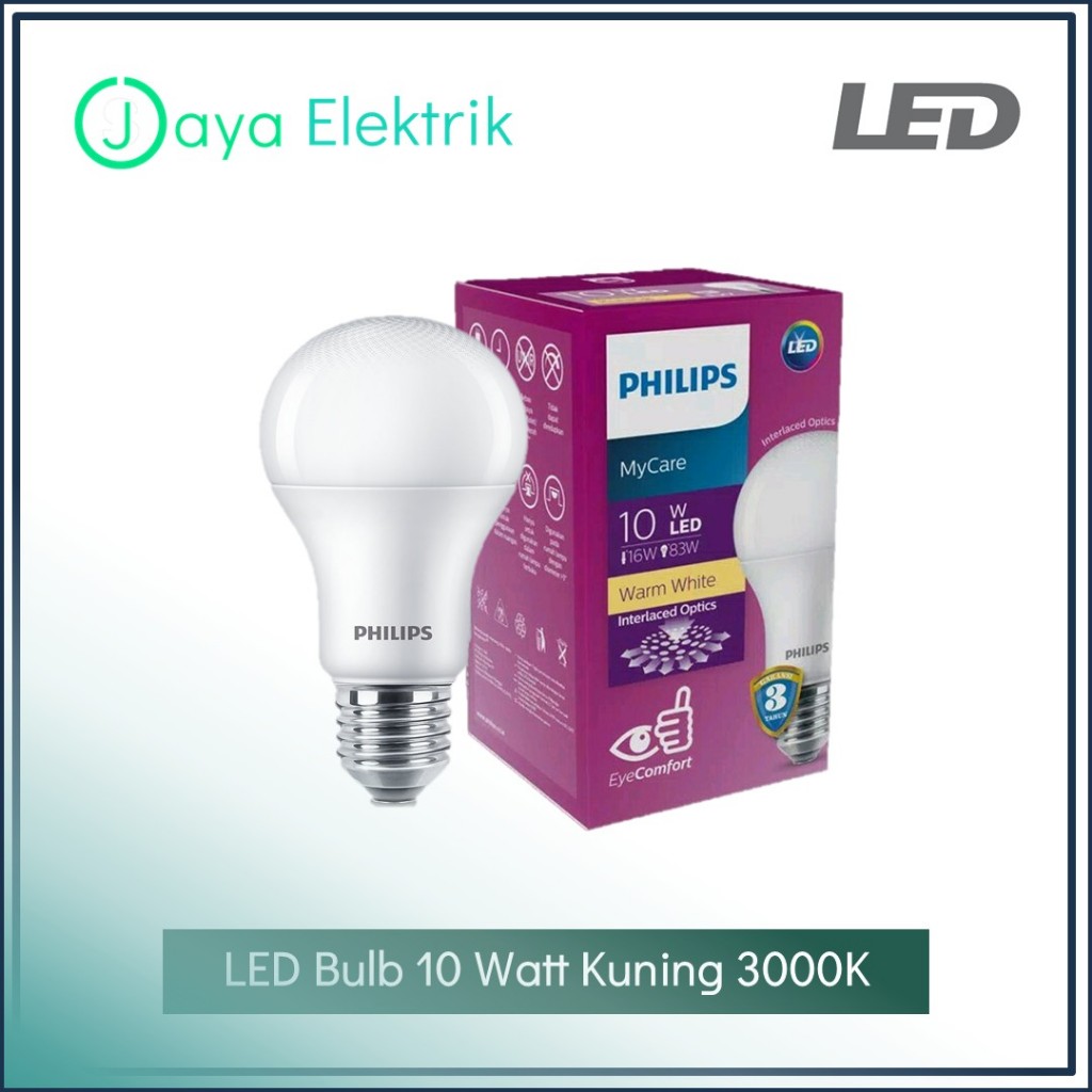 Jual [ECER] Lampu Philips LED 10 Watt Kuning / Warm White 3000K (10W 10 ...