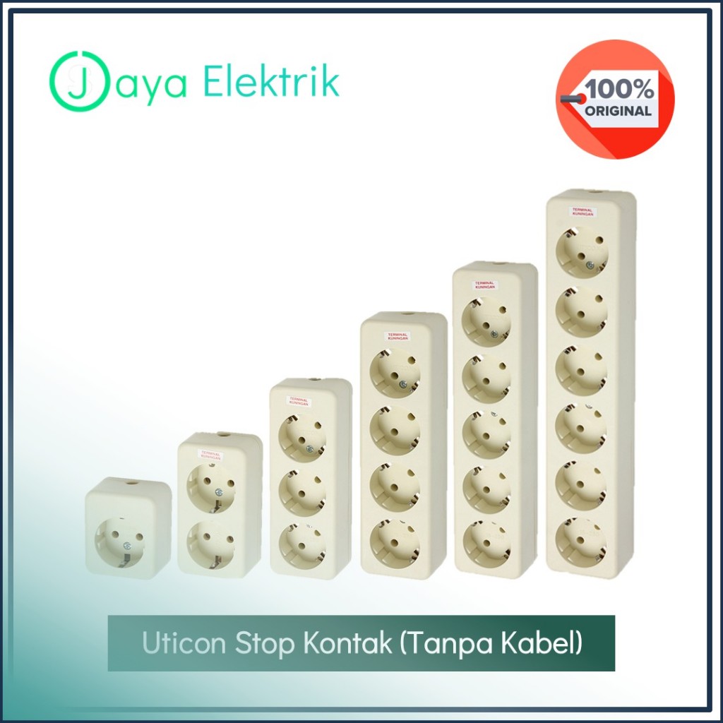 Jual [GROSIR] UTICON Stop Kontak Arde 1 - 6 Lubang - Kotak Kontak Colokan Terminal Kuningan 1 2 ...