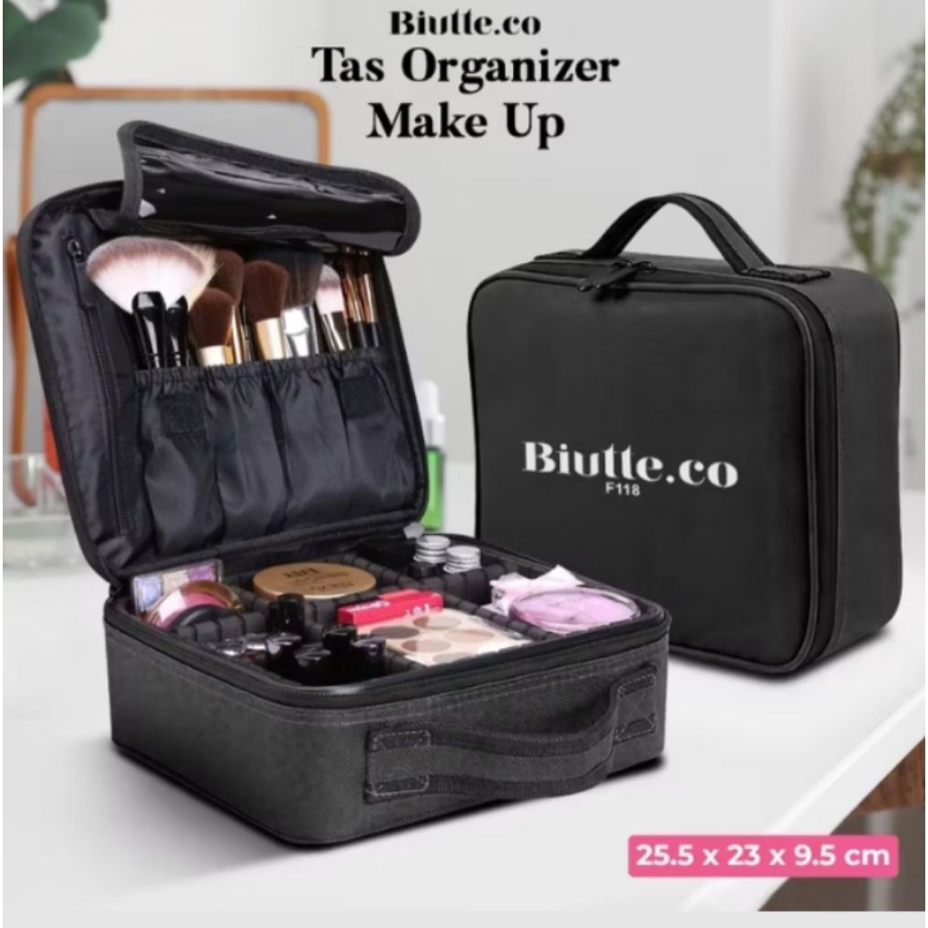 Jual Biutte.co Tas Makeup MUA atau bisa buat sehari hari ukuran M (25.5x23x9,5cm) | Shopee Indonesia