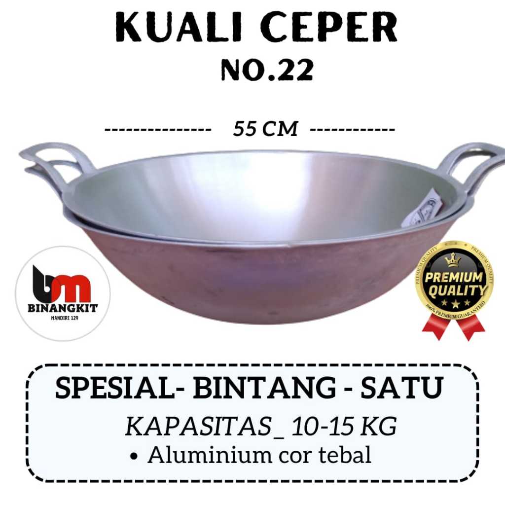 Jual BM129 Kuali Wajan Penggorengan Ceper Spesial Bintang Satu Tebal ...