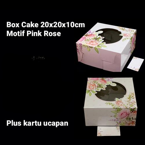 Jual dus kotak bolu surabaya box cake duplex motif pink rose ukuran ...