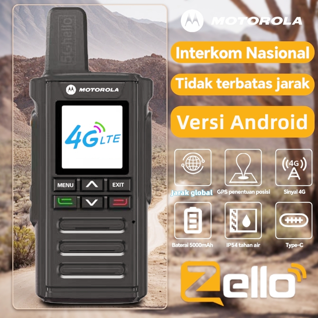 Jual Motorola Zello HT Walkie Talkie T99 4G/WiFi Jarak Tidak Terbatas ...