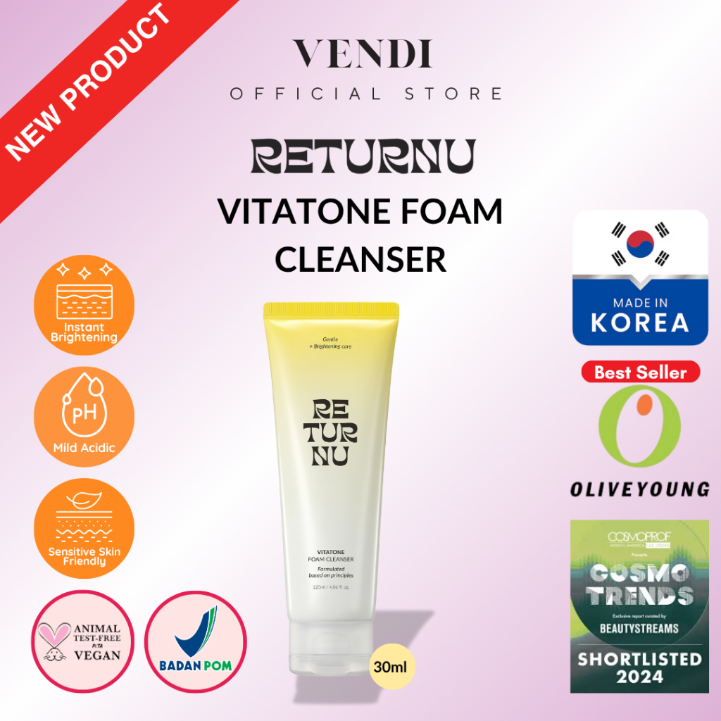 Jual RETURNU Korea Vitatone Foam Brightening Cleanser Korea Korean ...
