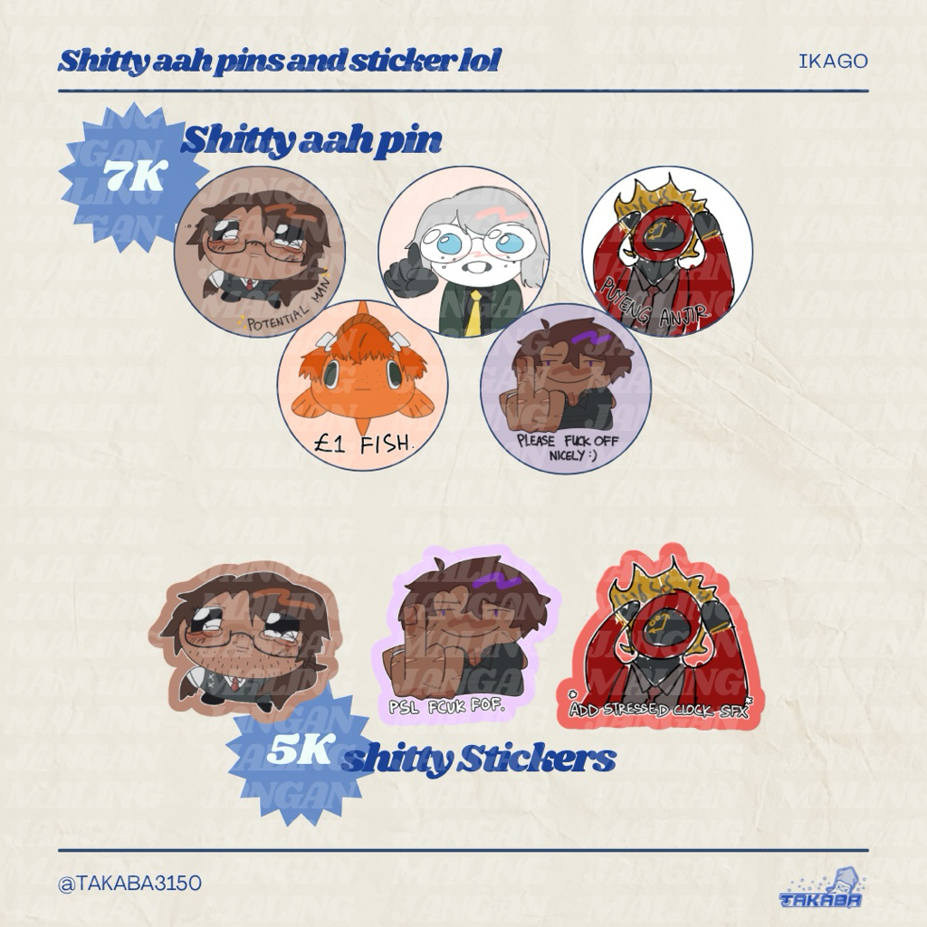 Jual LIMBUS COMPANY ugly aah pins/stickers | Shopee Indonesia