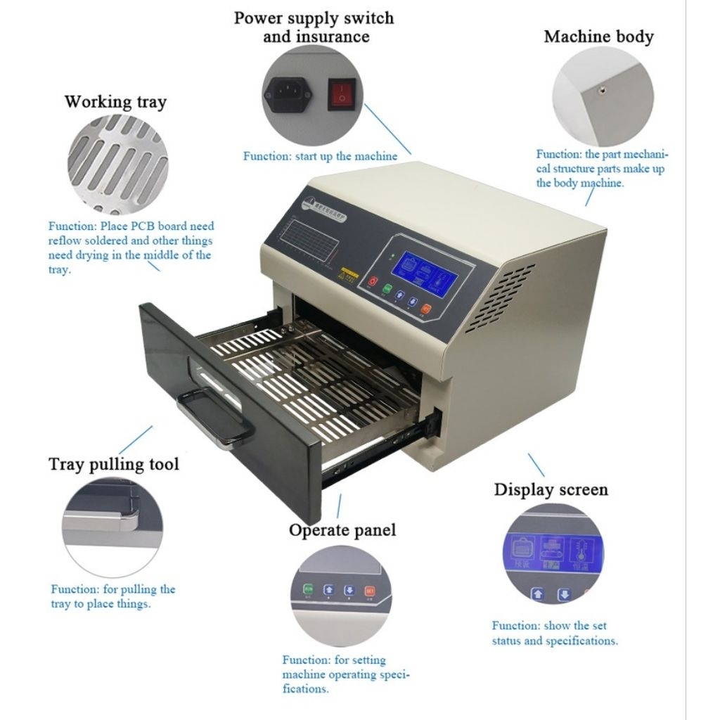 Jual Reflow oven Soldering Pemanas Board/PCB Reflow Soldering Machine ...