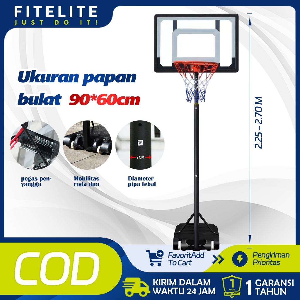 Jual Adjustable 2.25-2.7M Stand Rak Basket NBA Portable Ring Basket ...