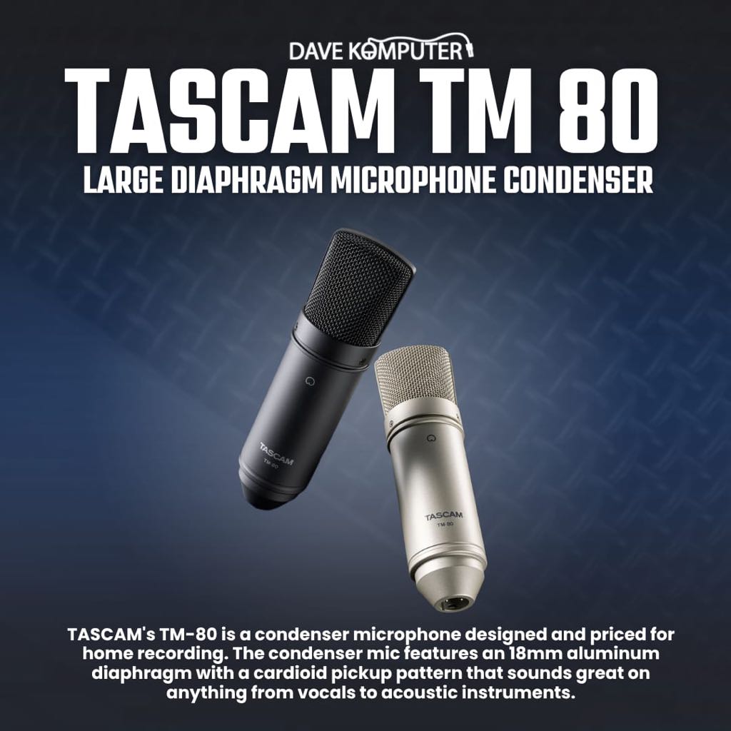 Jual TASCAM TM-80 / TM 80 / TM80 Large diaphragm Condenser Microphone ...