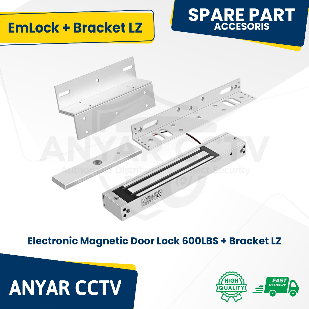Jual EMLOCK 600LBS/280KGS MAGNETIC LOCK FOR ACCESS CONTROL FREE BRACKET ...