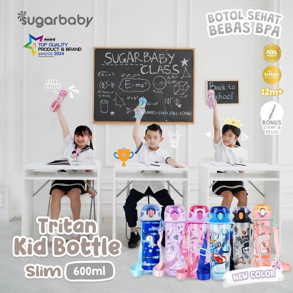 Jual Sugarbaby Tritan Kid Bottle Slim 600 ml botol minum anak BPA free ...