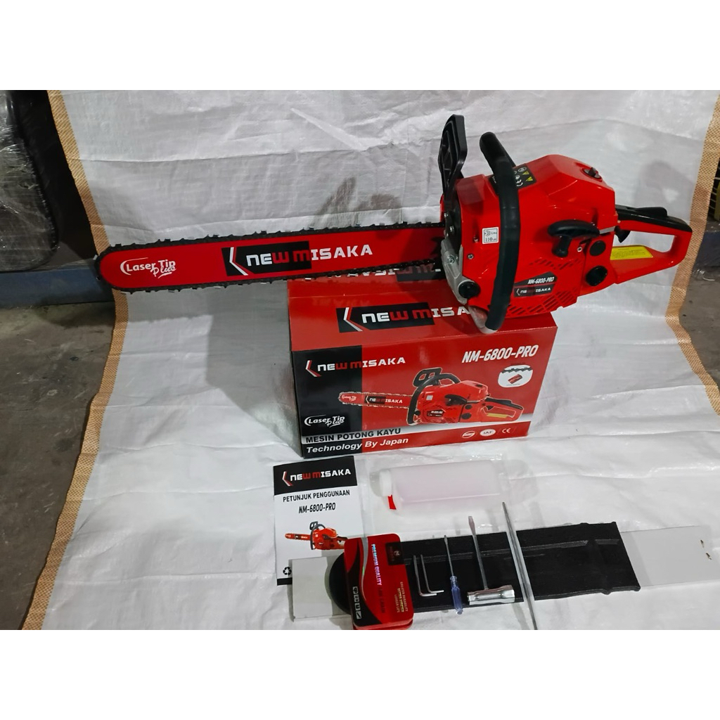 Jual NM-6800 Chainsaw mini Bar 22inch 58cc 6800 NewMisaka Senso mini ...