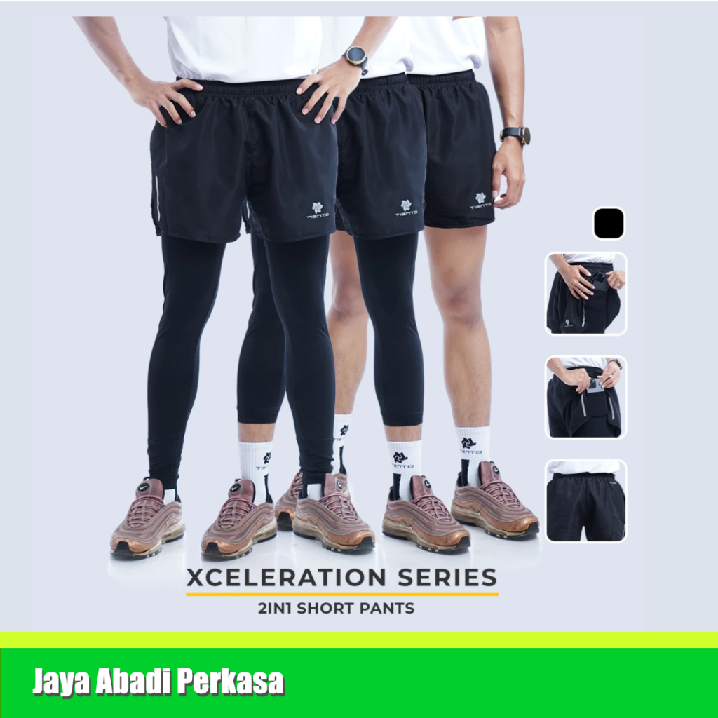 Jual Celana Legging 2in1 Panjang Olahraga Lari Pria Long Pants Leging ...
