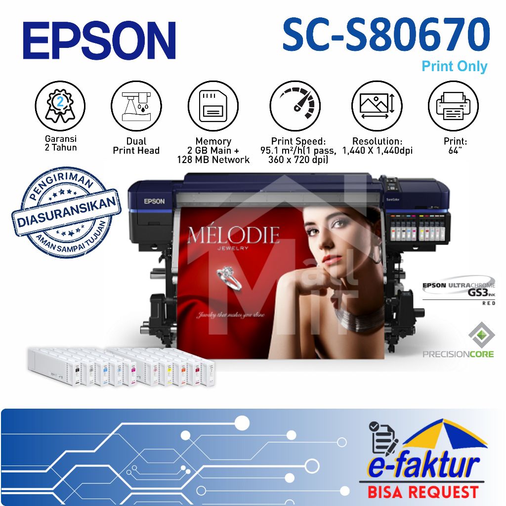 Jual MALLIT EPSON Printer Stiker Banner Epson SureColor SC-S80670 SC S80670 SCS80670 64 ...