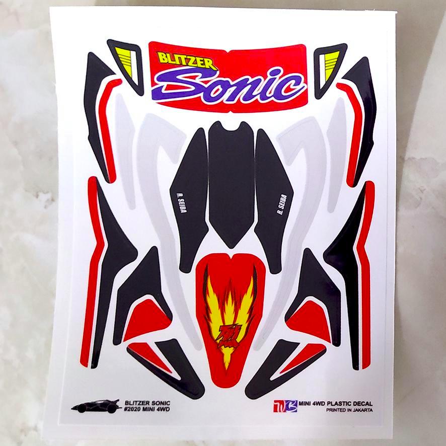 Jual Stiker Blitzer Sonic - Body Merah Kombinasi Hitam - Vinnyl Lam ...