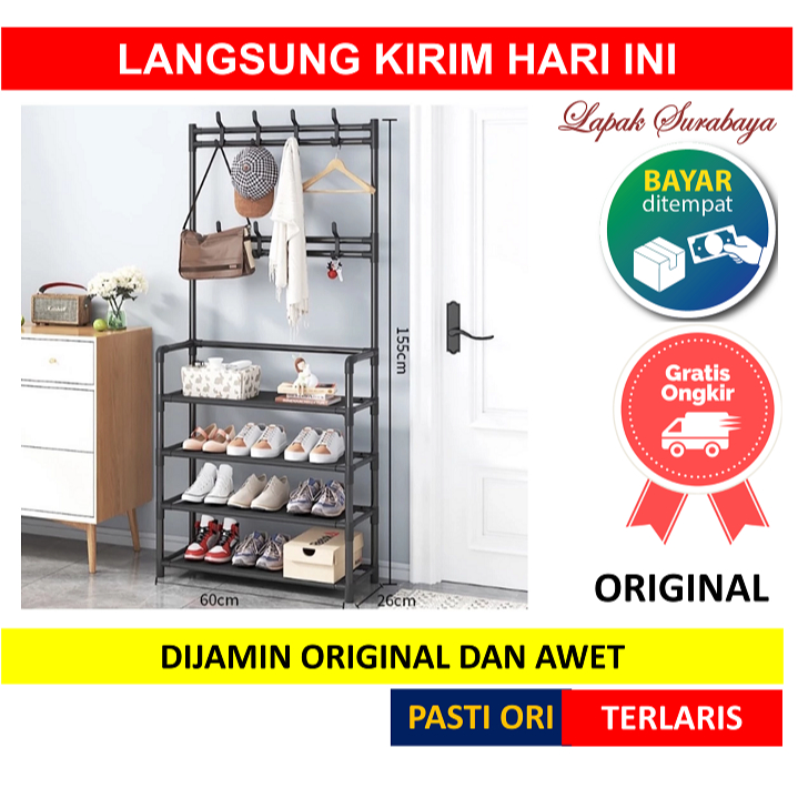 Jual [ RAK KOMBINASI ] RAK BAJU SEPATU TAS Penyimpanan Tempat Topi ...