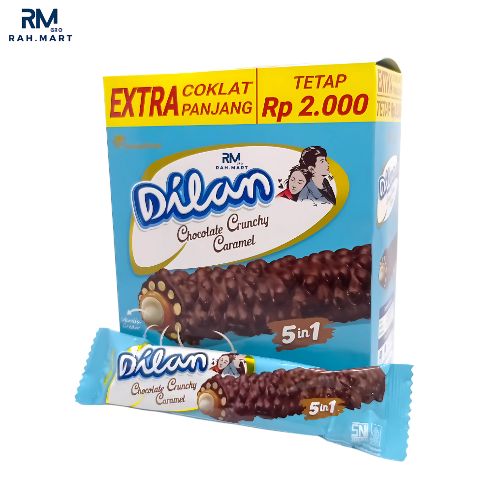Jual Dilan Crunchy Chocolate Caramel Coklat Dilan Wafer 24gr (Isi:12 ...