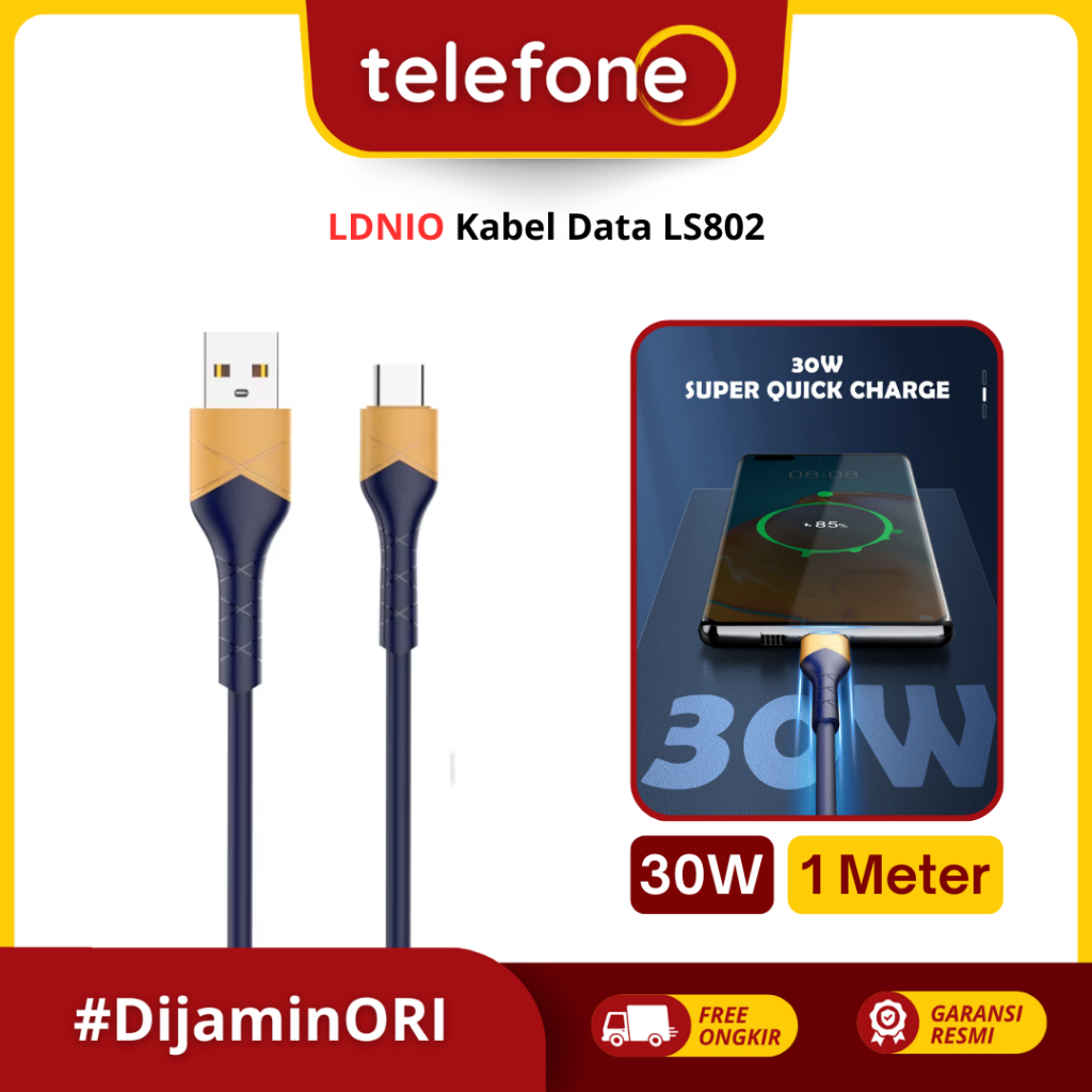 Jual WEKOI Kabel Data Handphone LS802 Type-C 30W Fast Charging Panjang ...