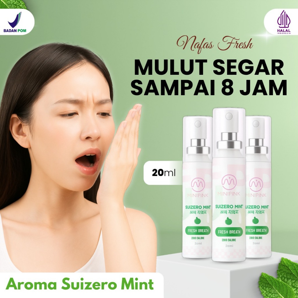 Jual MiniPink Rasa Mint Mouth Spray Penghilang Penyegar Bau Mulut Tahan ...