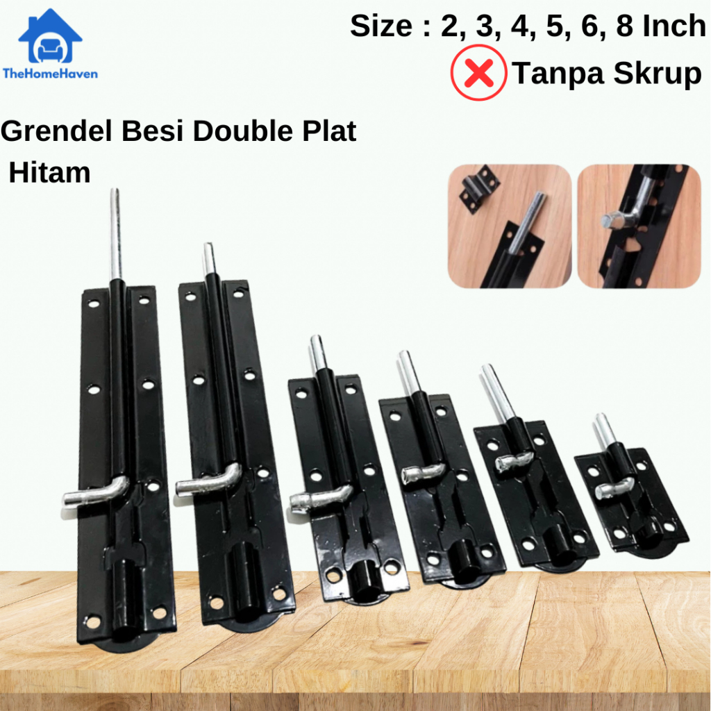 Jual (PCS) Grendel Besi Double Plat Hitam - Kunci Pintu dan Pagar ...