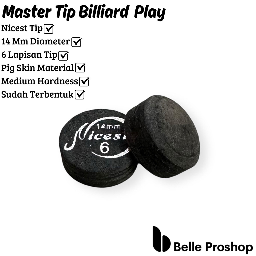 Jual Master Tip Billiard Nicest Black 14 Mm, 6 Layer Terbentuk | Shopee ...
