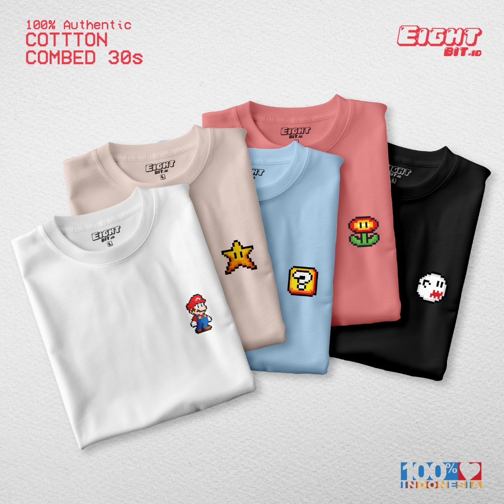 Jual Eightbit Kaos Pixel Art T-shirt / Tees Anime, Game Retro & Kaos ...