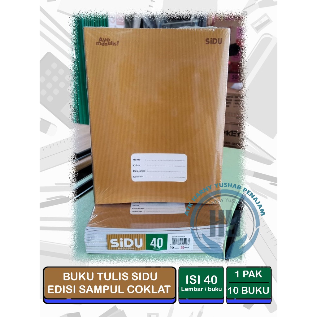 Jual BUKU TULIS SIDU 40 EDISI SAMPUL COKLAT 1 PACK (ISI 10 BUKU ...