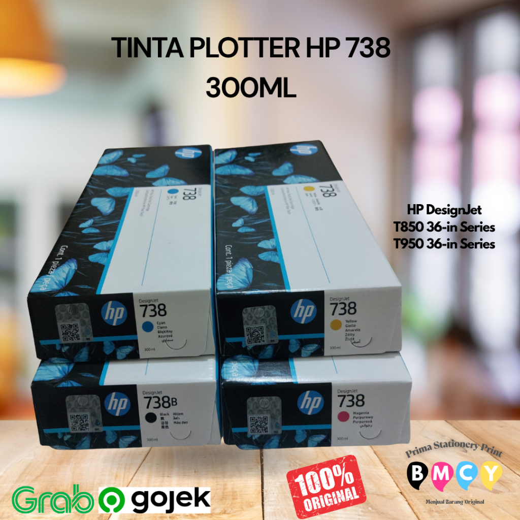 Jual Tinta HP Plotter 738 300ml Black & Colour Original For Printer ...