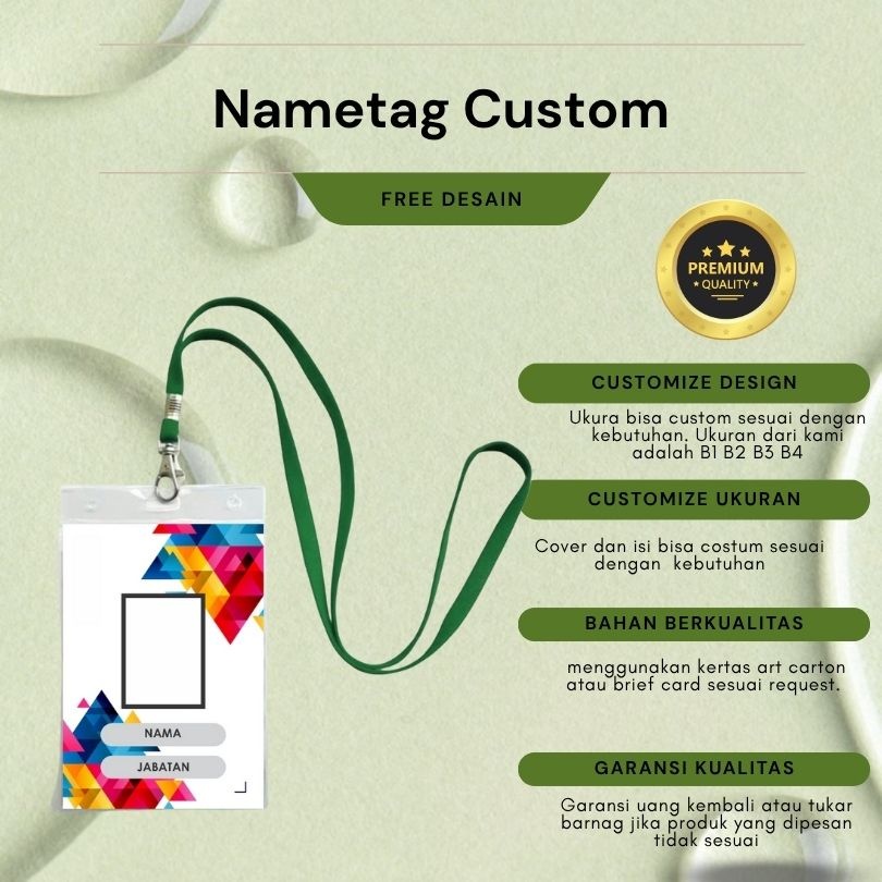 Jual Nametag Custom Cetak Desain Sendiri + Tali Lanyard | ID Card Acara ...