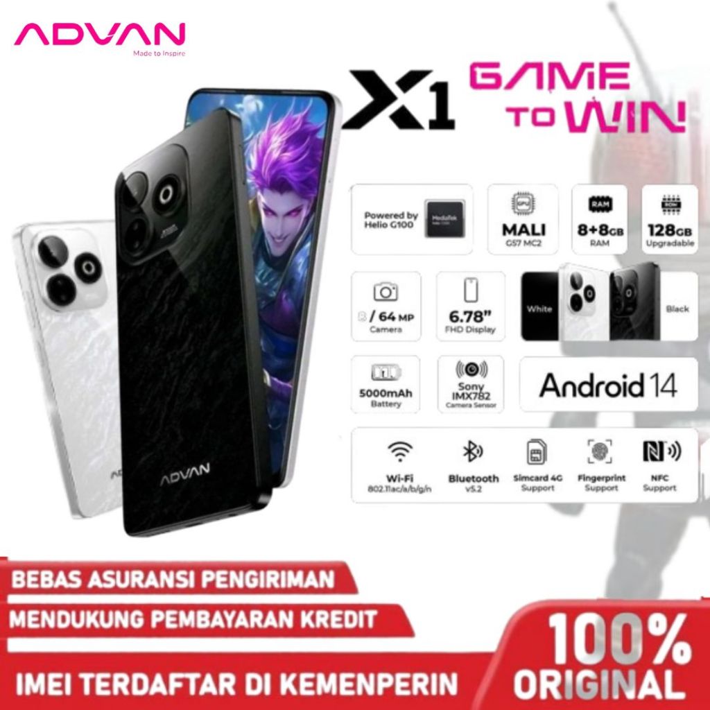 Jual ADVAN X1 NFC 8+128GB ORIGINAL GARANSI RESMI | Shopee Indonesia