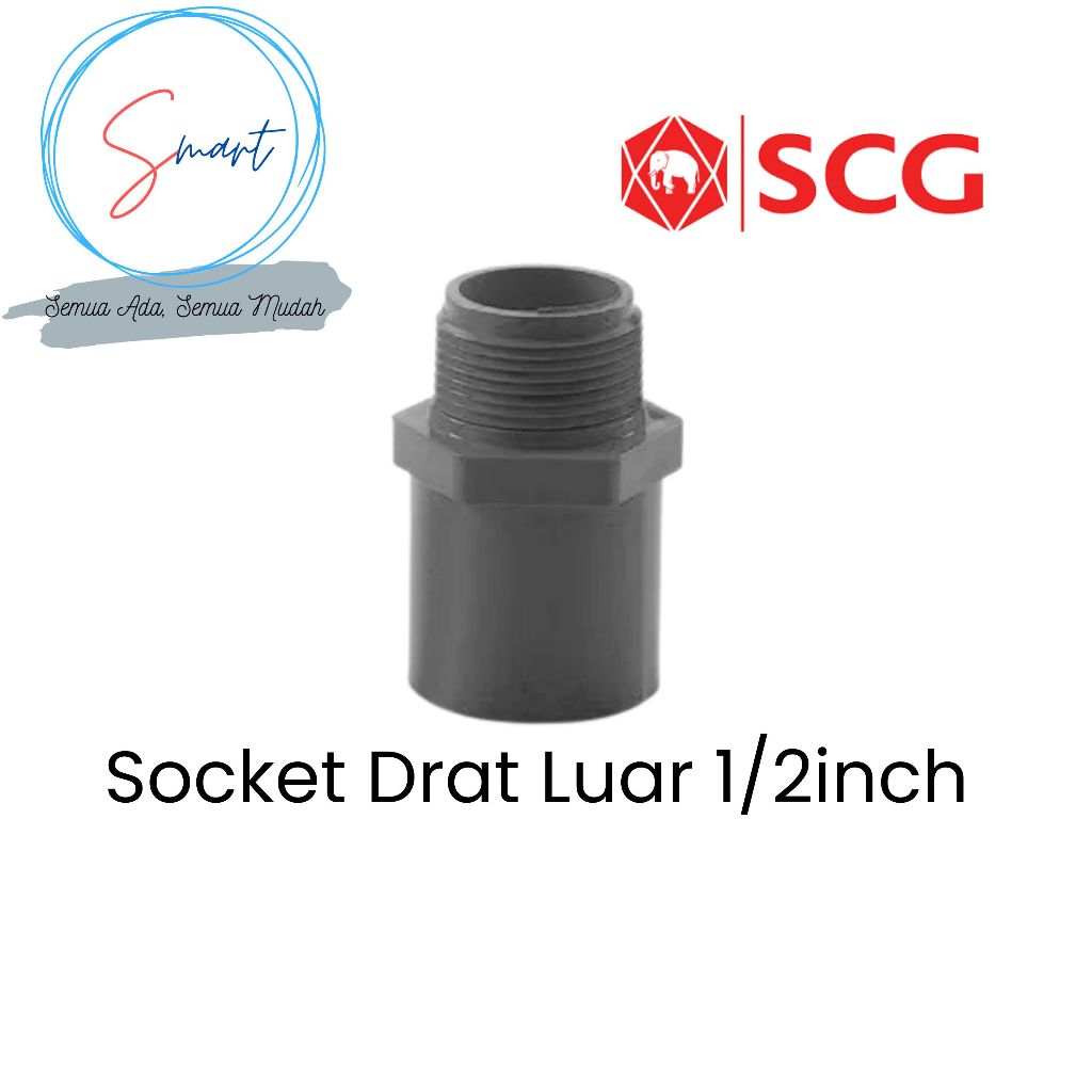 Jual SCG Valve Socket AW 1/2 Inch Sock Drat Luar Sambungan Fitting Pipa ...