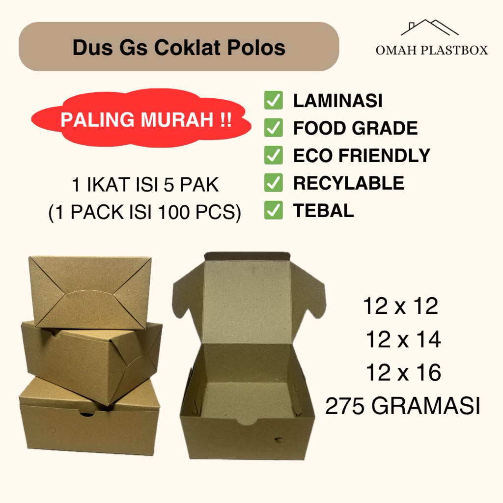 Jual Dus Snack Kue Coklat Polos 50 pcs - Box Makanan Kue | Shopee Indonesia