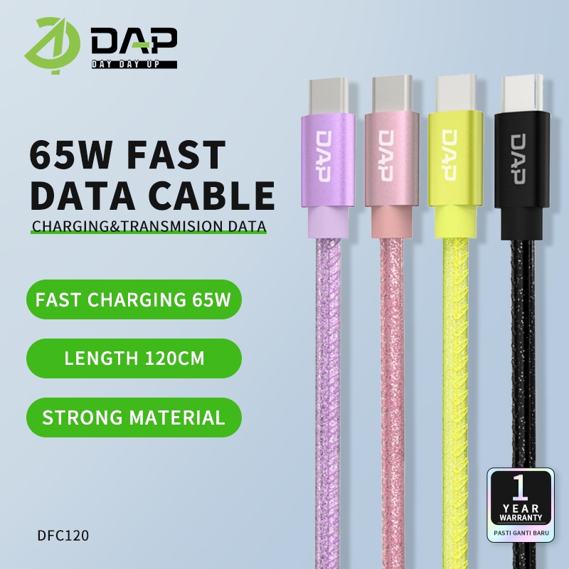 Jual DAP DFC120 data cable 65W high speed data transfer Type C to Type ...
