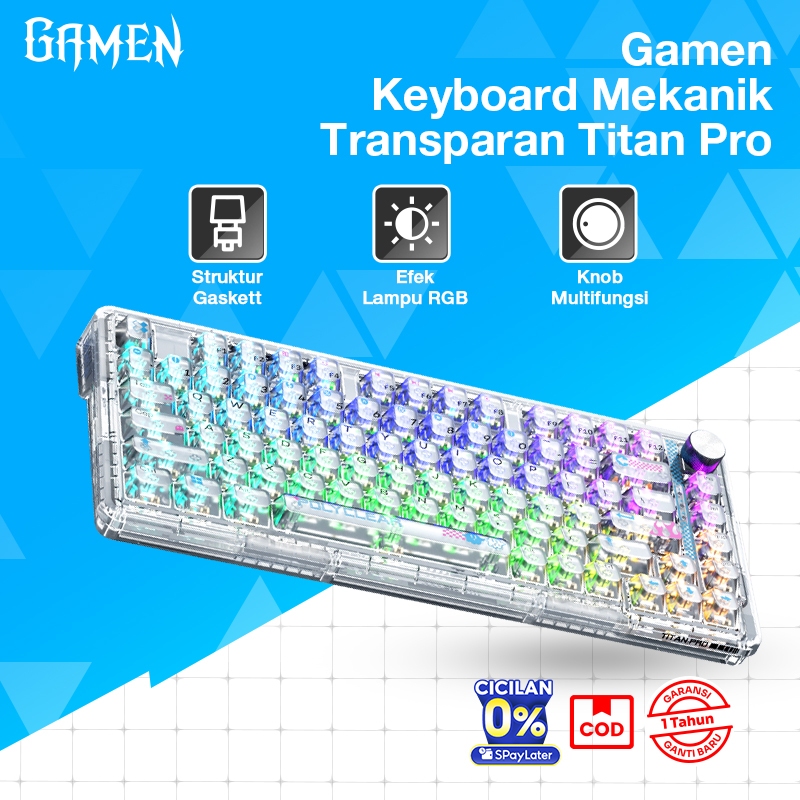 Jual GAMEN Titan Pro Transparent Gaming Mechanical Keyboard ...