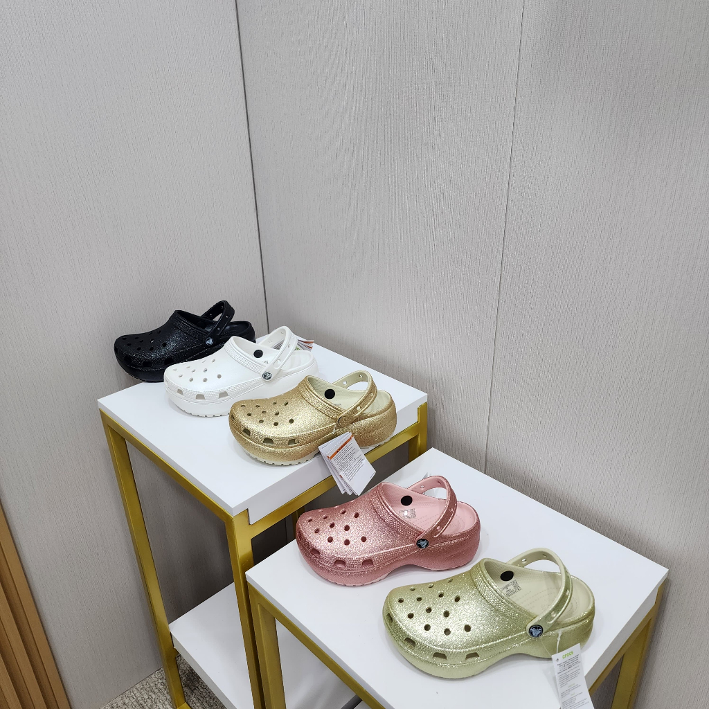 Jual Sepatu Slop Wanita Clog Classic Crocs Crc Gliter 004 6cm | Shopee ...