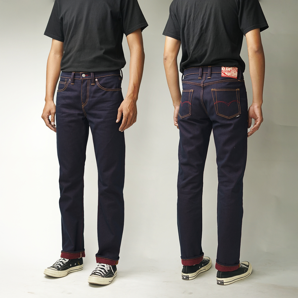 Jual Versal The Finest-FLAMEBORN Non Selvedge 14oz Deep Blue indigo x ...