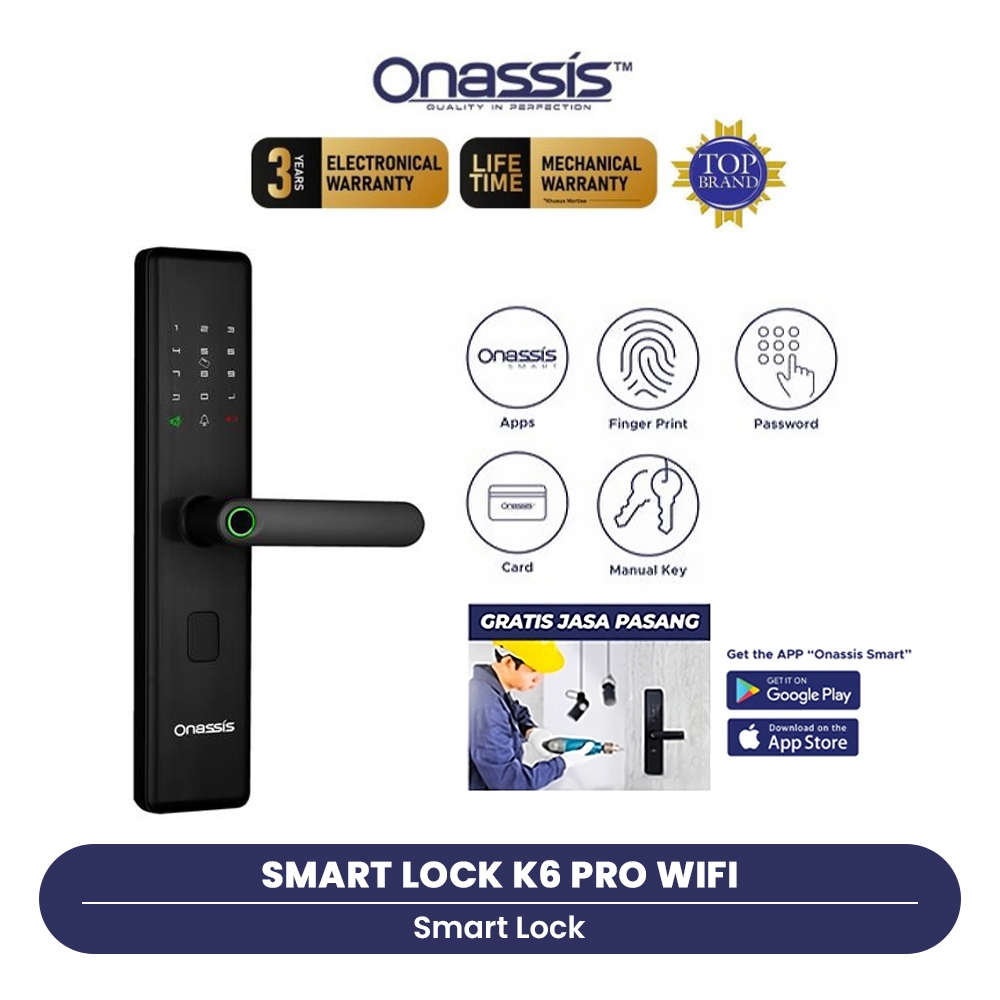 Jual Onassis Smart Lock K6 Pro Wifi & Pemasangan | Shopee Indonesia