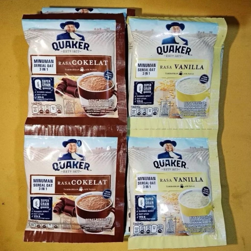 Jual QUAKER Oat Cereal 3 in 1 SACHET Harga per 10 saset BPOM HALAL ...