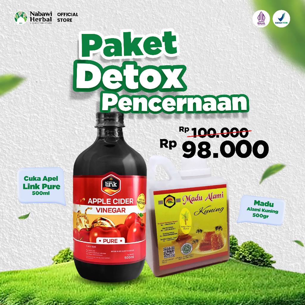 Jual PAKET DETOX PENCERNAAN - Cuka Apel Pure With Mother Dan Madu ...