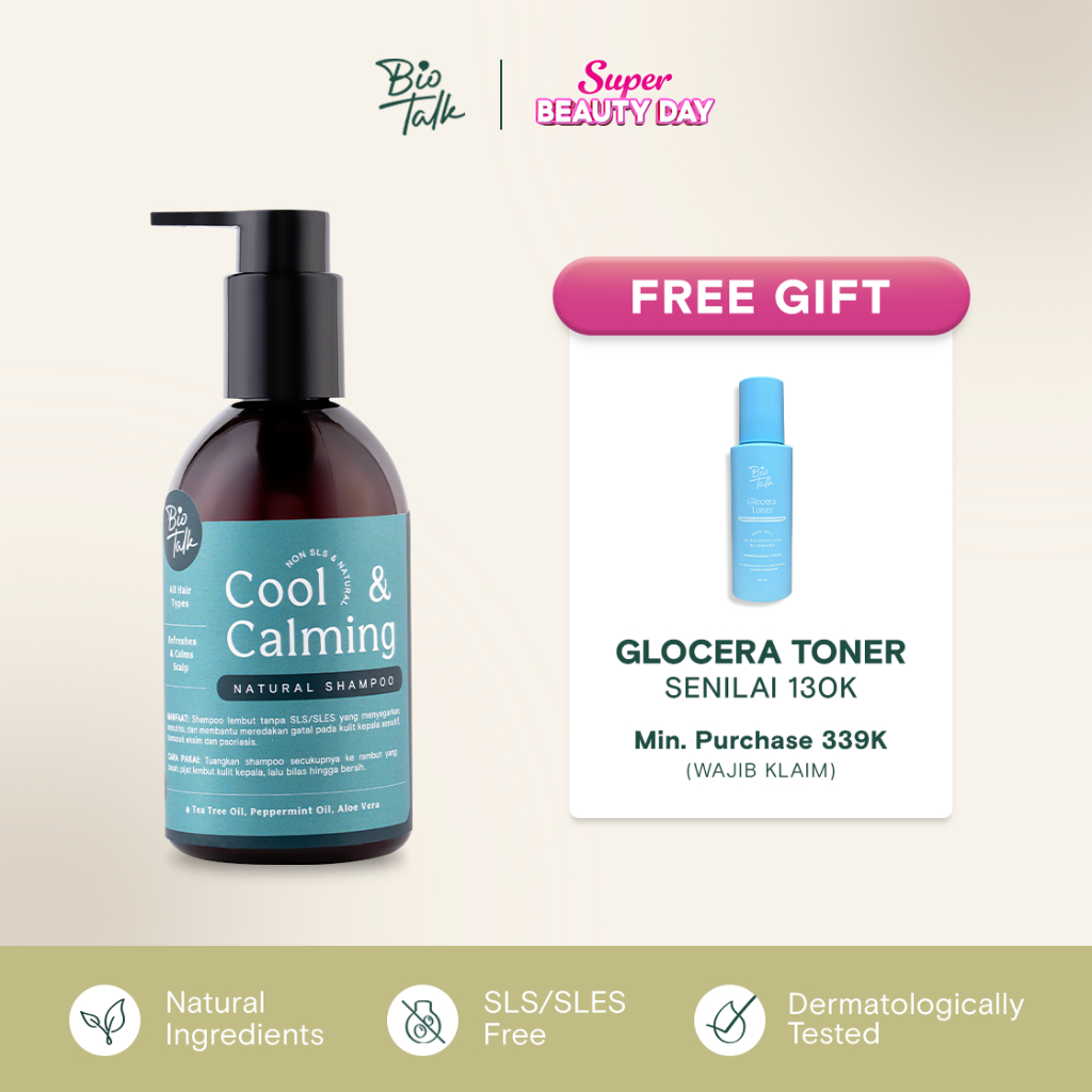 Jual [NEW LAUNCH] Biotalk Cool & Calming Shampoo | 250ml | Non SLS/SLES ...