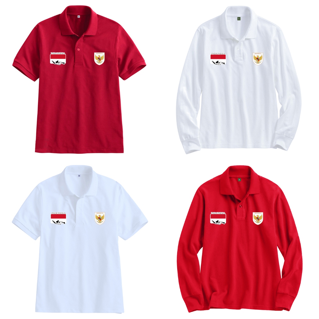 Jual Kaos Polo Shirt Kerah Logo Garuda Merah Putih Indonesia Lengan ...