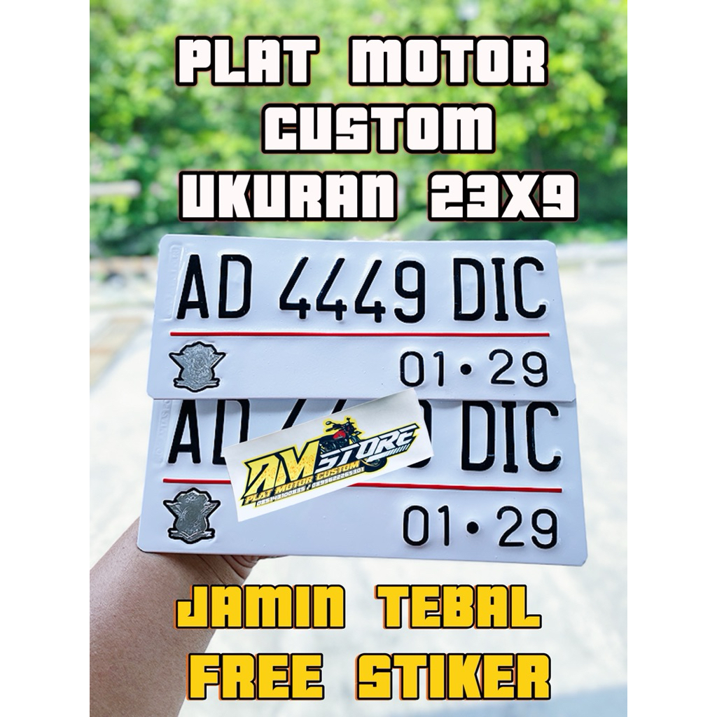 Jual Plat motor custom warna putih plat motor baut tanam satu pasang ...