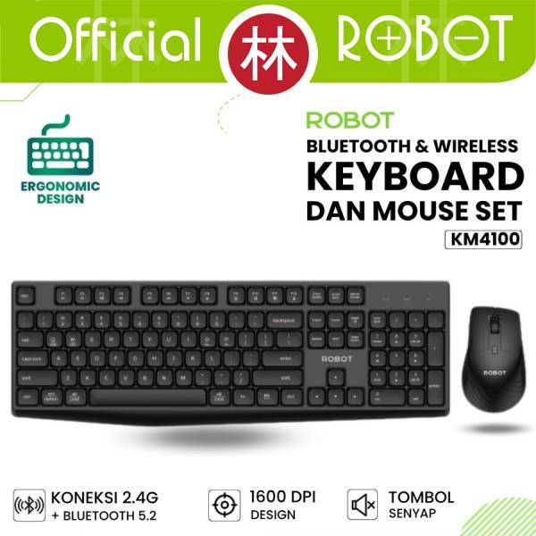 Jual Robot KM4100 Keyboard Mouse Combo Set Multi Device Wireless 2.4G ...
