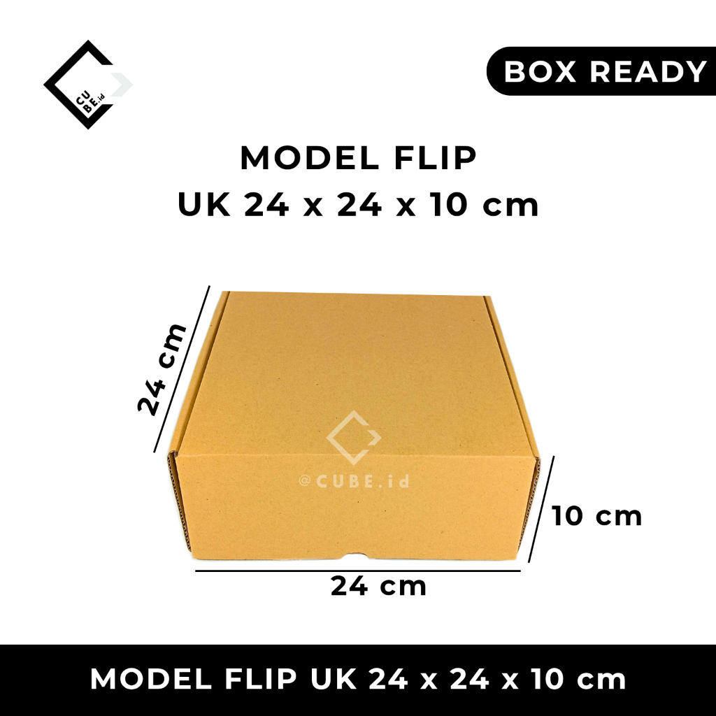 Jual DUS MODEL FLIP / CORRUGATED FLIP BOX uk 24 x24 x 10 cm | Shopee ...