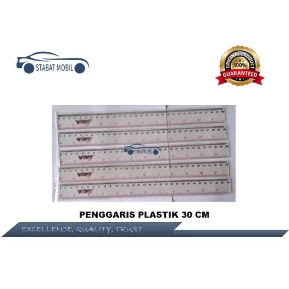 Jual Penggaris/ Mistar/ Rol Plastik (Glass Ruler) ukuran 30 cm/ 12 inch ...